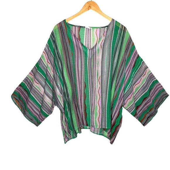 Suzanne Betro | Tops | Suzanne Betro 4x Top Striped Sheer Blouse ...